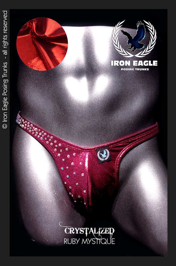 Iron Eagle Custom Crystallised Posing Trunks - Crystallised Ruby Mystique – Iron Eagle Posing Trunks